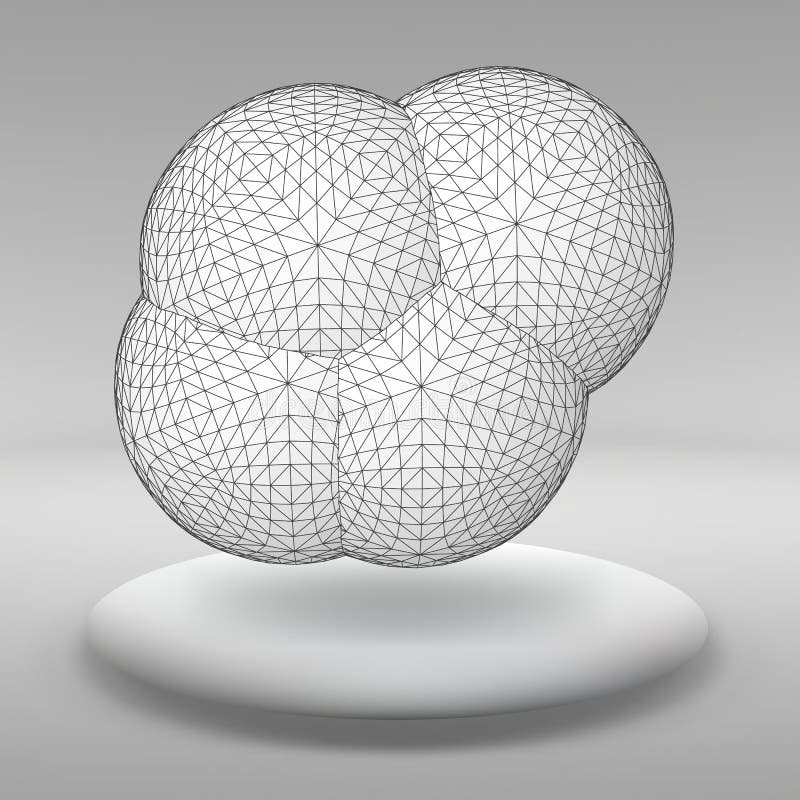 Hanging Ball Made of Lots of Smaller Polygons in the Large Empty Room ...