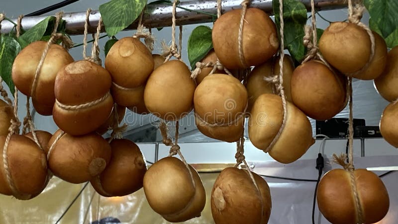 Hanging Balls of Provolone Cheese Stock Photo - Image of hanging ...