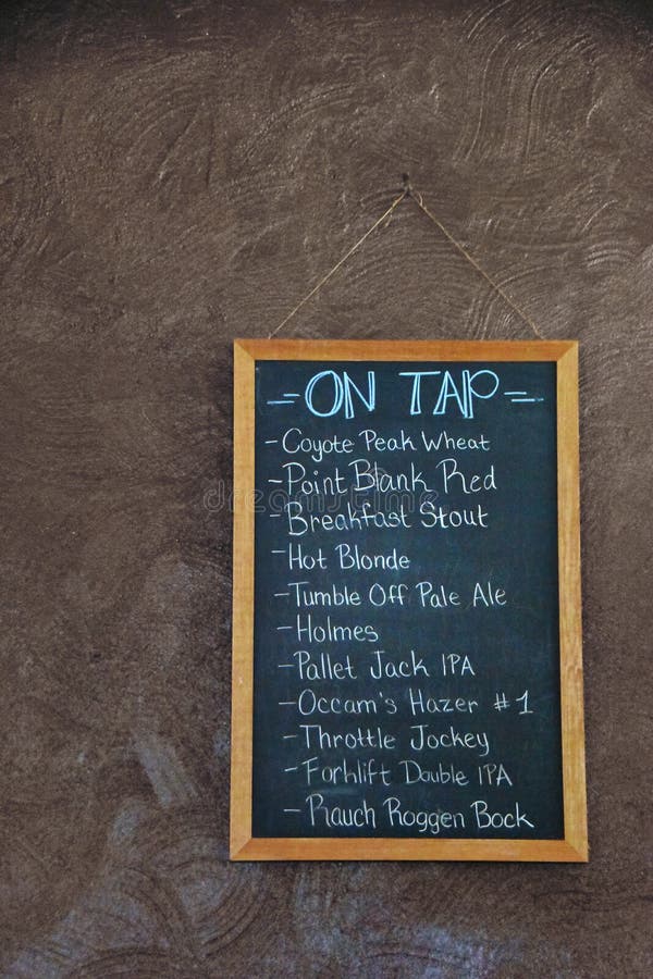 Hanging Beer Tap Menu stock photo. Image of brewery - 172033892