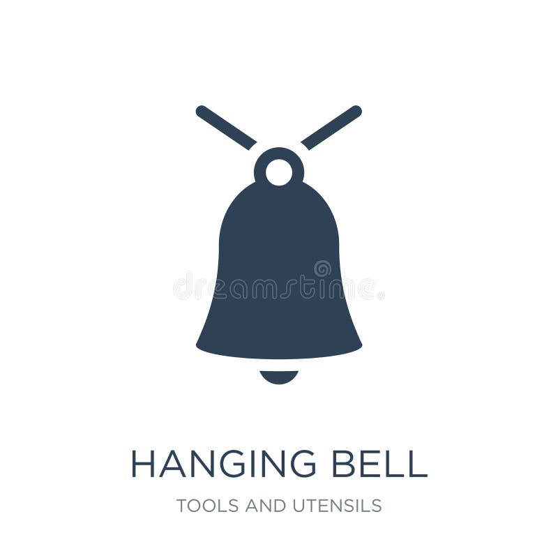 Hanging Bell Icon in Trendy Design Style. Hanging Bell Icon Isolated on ...