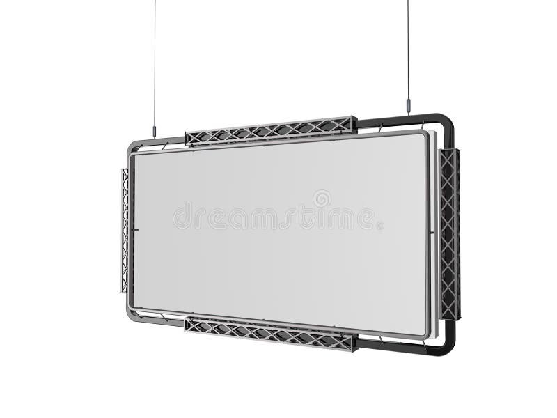 Hanging Billboard. Isolated on White Background Stock Illustration ...