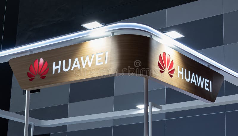 Hanging Billboard with Logo Huawei Editorial Photo - Image of ...