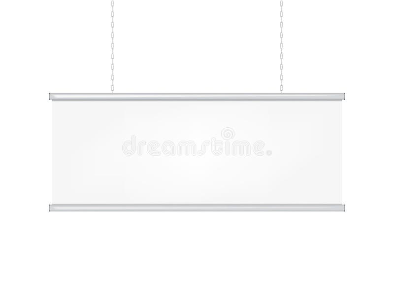 Hanging Billboard Vector Mock-up. Blank White Ceiling Banner Display ...