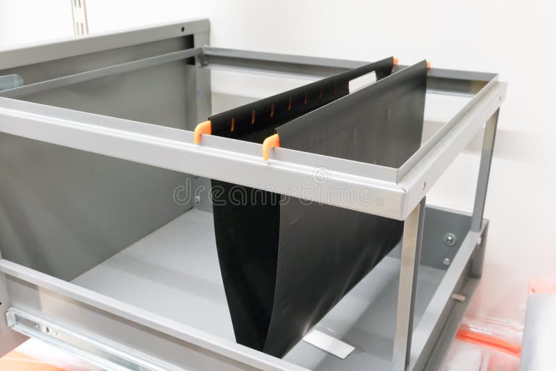 Hanging Black File Folder in Cabinet Drawer. Stock Image - Image of ...