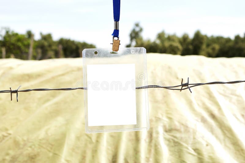 Hanging Blank Badge Mockup. Plain Empty Name Tag Mock Up Hanging on ...
