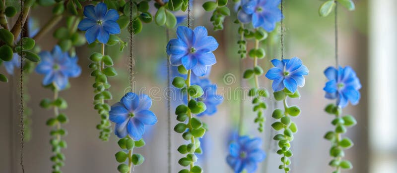 Hanging Blue Flowers Group stock image. Image of flowers - 316876673