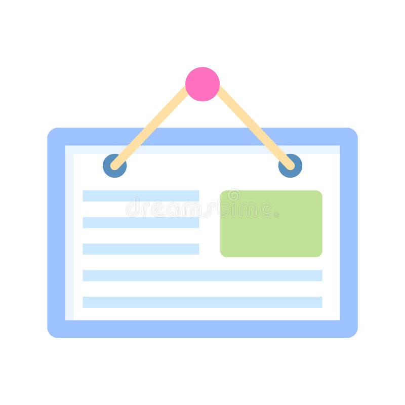 A Hanging Board Editable Vector, Notice Board Icon Concept Stock Vector ...