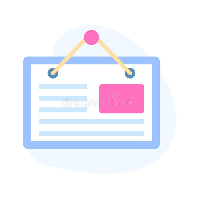 A Hanging Board Editable Vector, Notice Board Icon Concept Stock Vector ...