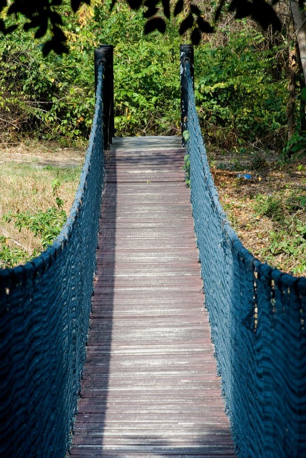Hanging Bridge in Garden 6. Stock Image - Image of abyss, structure ...
