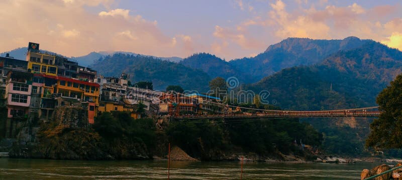 Hanging Bridge stock photo. Image of rishikesh, hanging - 260775704