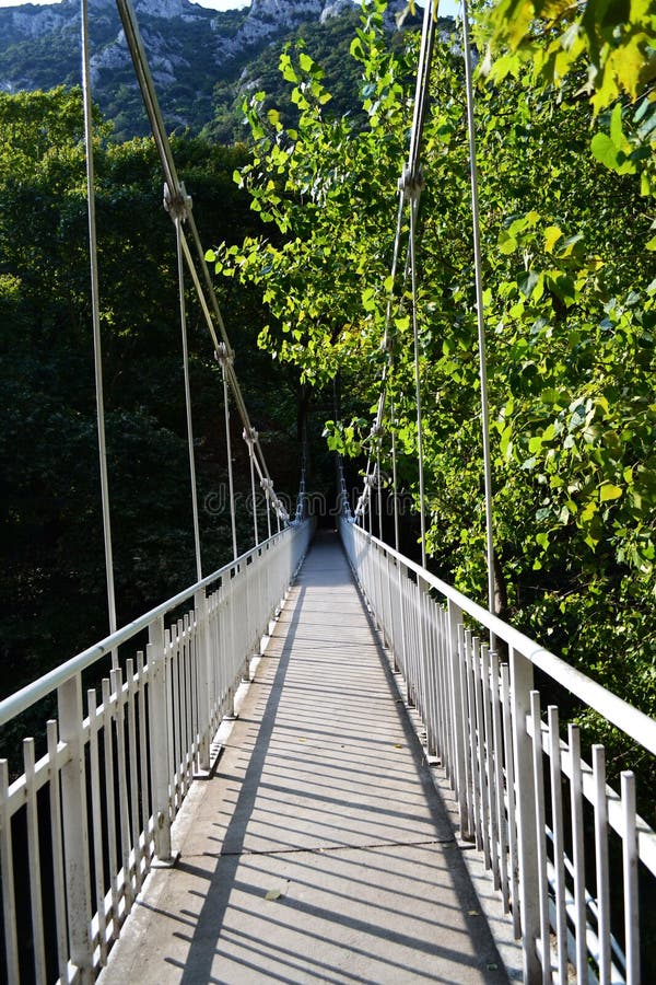 Bridge Over the Pinios River, Tempi Valley. Stock Image - Image of ...