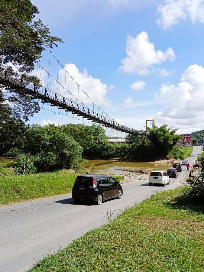 Hanging Bridge at Tamparuli Town Editorial Stock Photo - Image of ...