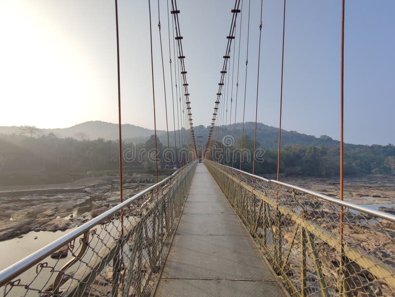 Hanging bridge view point stock image. Image of view - 254409907