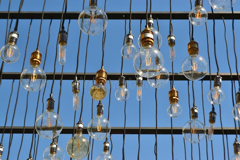 Hanging bulbs stock photo. Image of objeto, background - 93275902