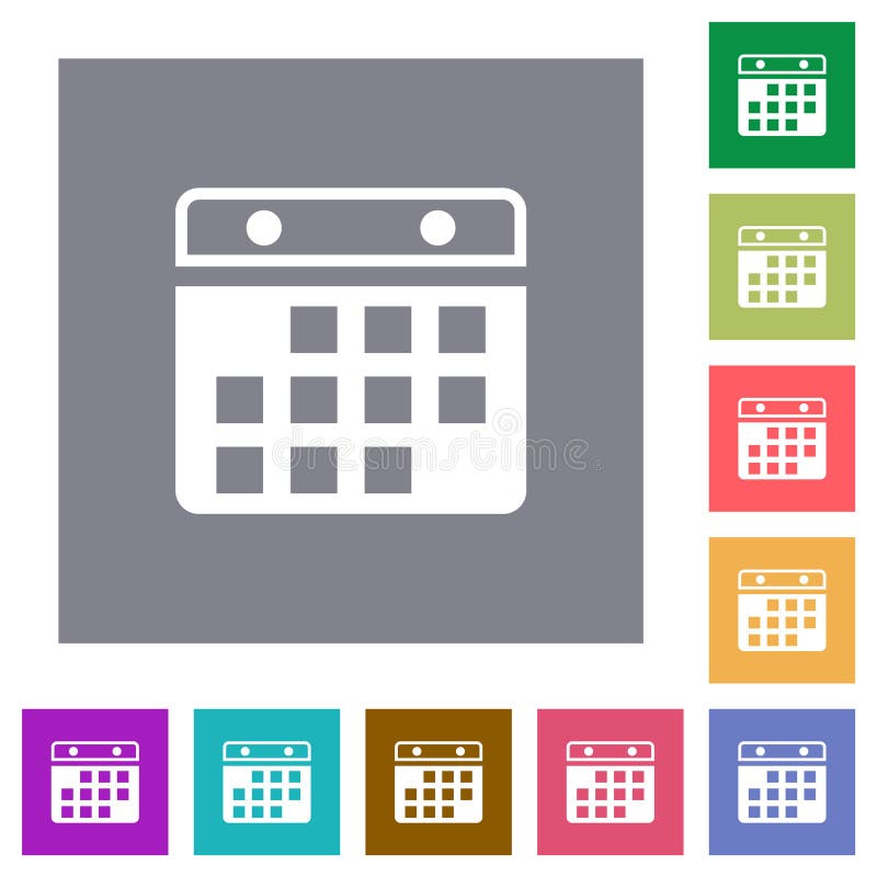 Hanging Calendar Alternate Version Flat Framed Icons Stock Vector ...