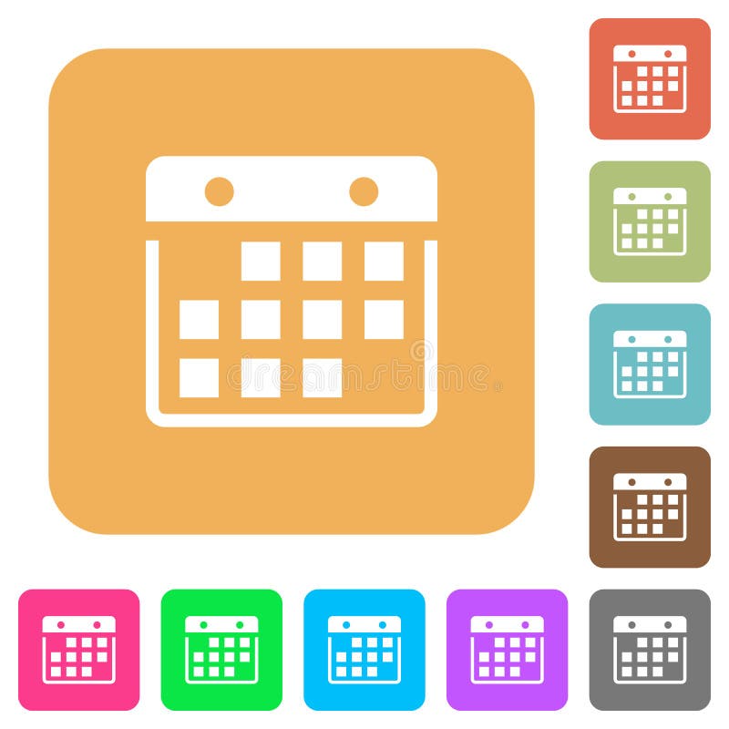 Hanging Calendar Alternate Version Flat Framed Icons Stock Vector ...