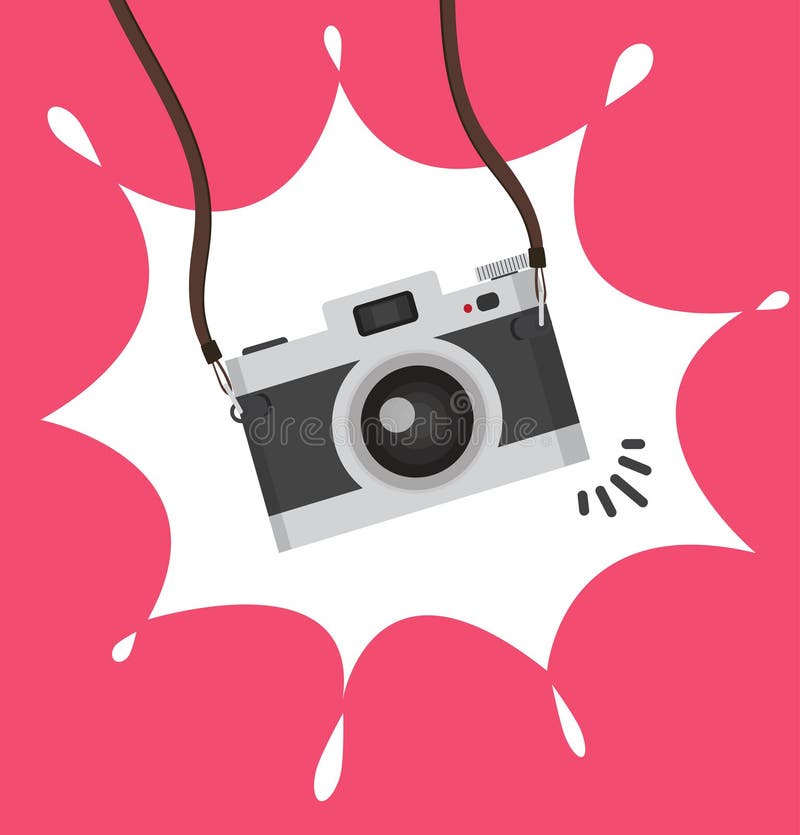 Hanging Camera in a Flat Style Concept Stock Vector - Illustration of ...