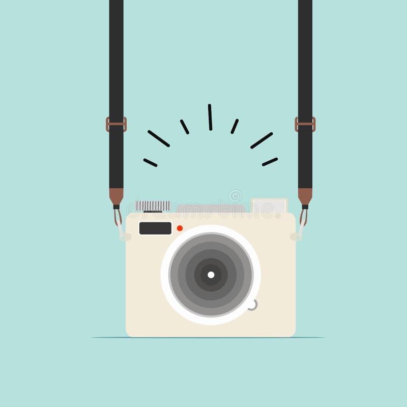 Hanging Camera in a Flat Style Stock Vector - Illustration of colours ...