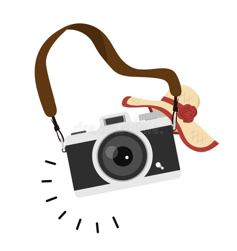 Hanging Camera Vector Flat Style Concept Stock Vector - Illustration of ...