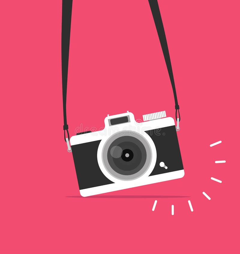 Hanging Camera Vector Flat Style Concept Stock Vector - Illustration of ...