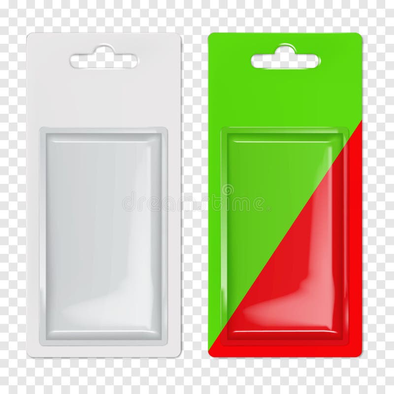 Hanging Cardboard and Clear Plastic Rectangle Blister Box Mock-up ...