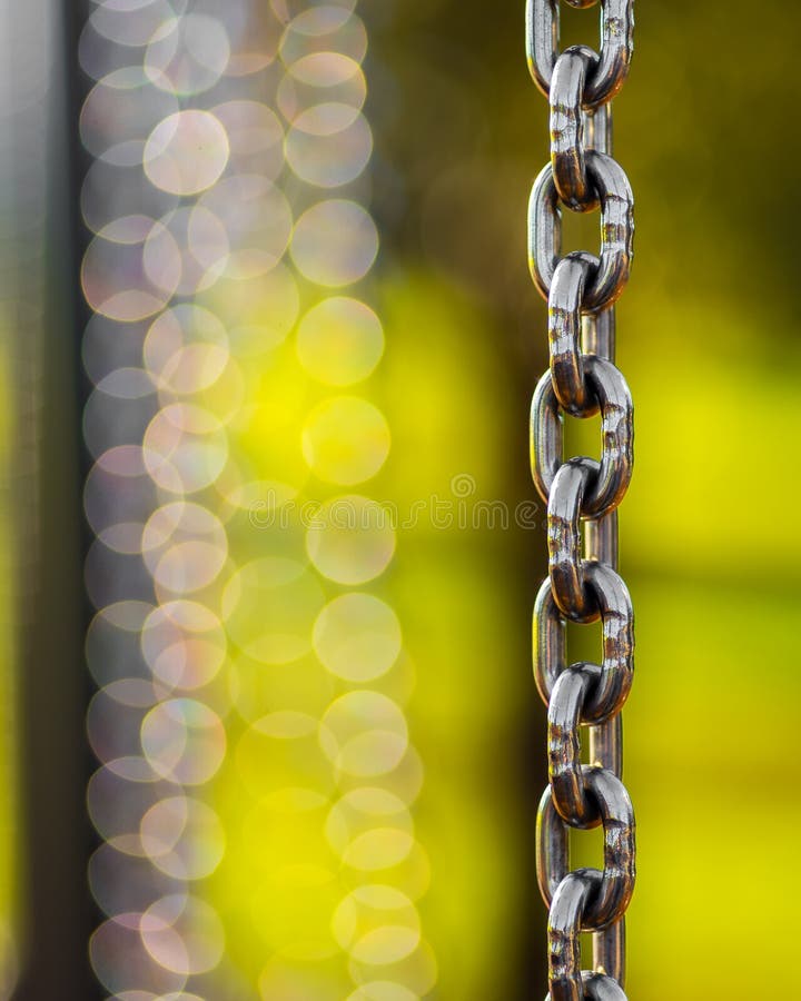 Many Vertical Hanging Stainless Steel Chains Stock Photo - Image of ...