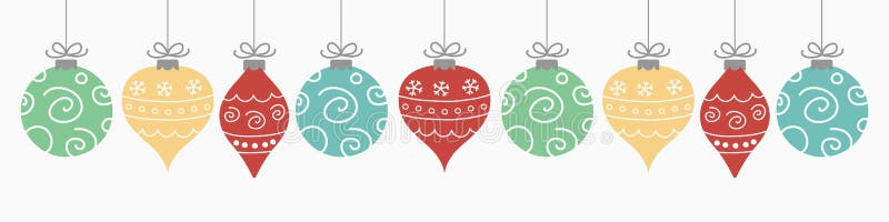 Hanging Christmas Balls. Banner Stock Illustration - Illustration of ...
