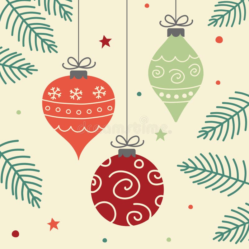 Hanging Christmas Balls. Banner Stock Illustration - Illustration of ...