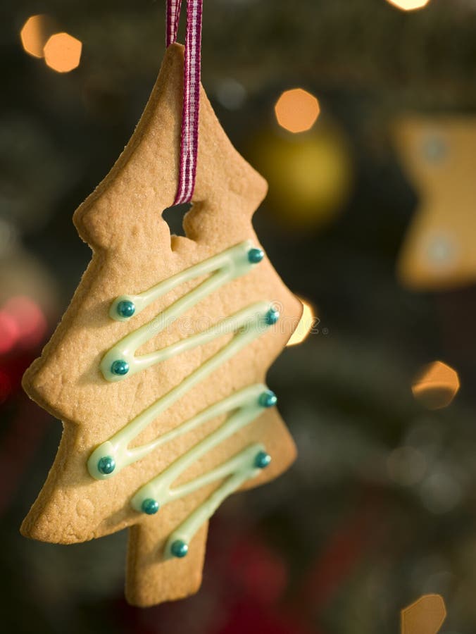 Hanging Christmas Tree Biscuit Stock Photo - Image of holiday, people ...