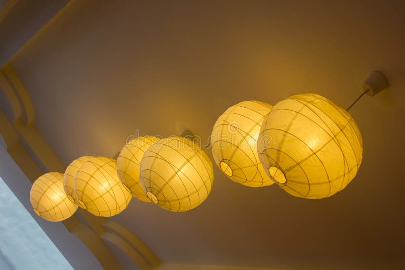 Hanging Classic Paper Lamp, Beautiful Light Lamp Stock Image - Image of ...