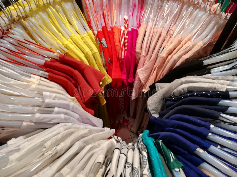 Hanging Clothes for Summer in a Circle Stock Photo - Image of cotton ...