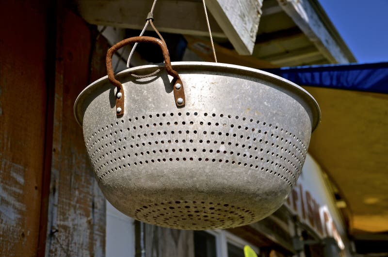 Hanging Colander Attached To a Soffit Editorial Image - Image of ...