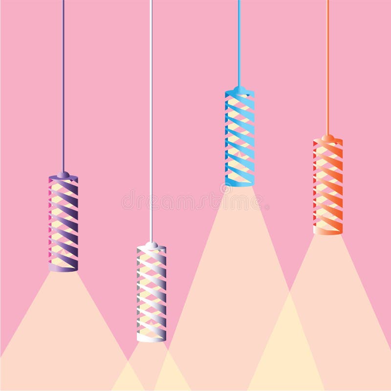 Hanging Color Lights for Interior Design Stock Vector - Illustration of ...