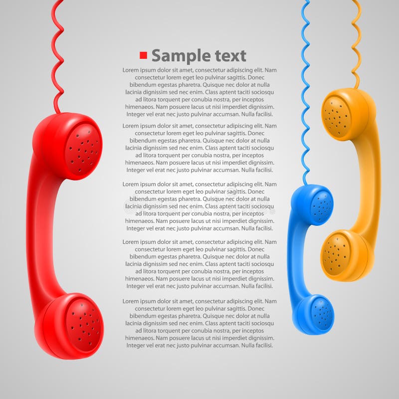 Hanging colored handsets stock vector. Illustration of mobile - 49461676
