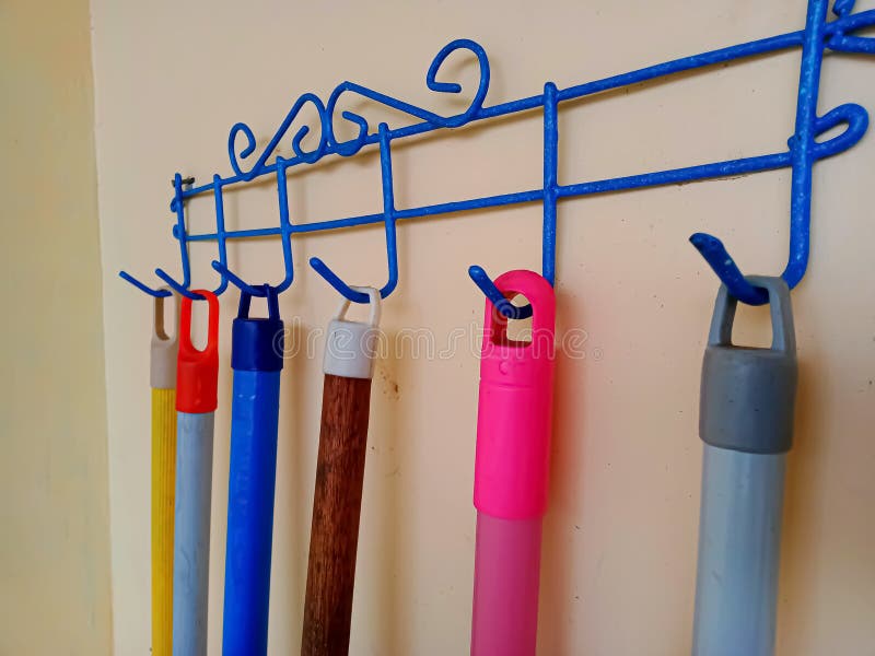 Hanging Colourful Cleaning Tools Stock Image - Image of hanging ...
