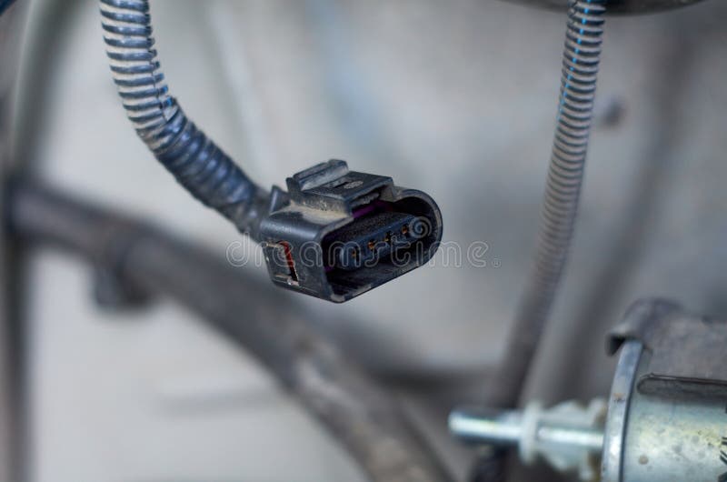 Hanging Connector of the Engine Electrical System Stock Image - Image ...