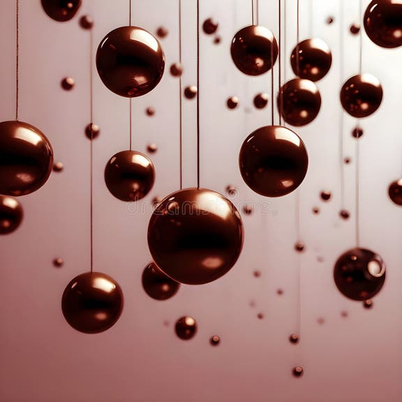 Hanging Copper Balls, Abstract Background, Generative AI Stock ...