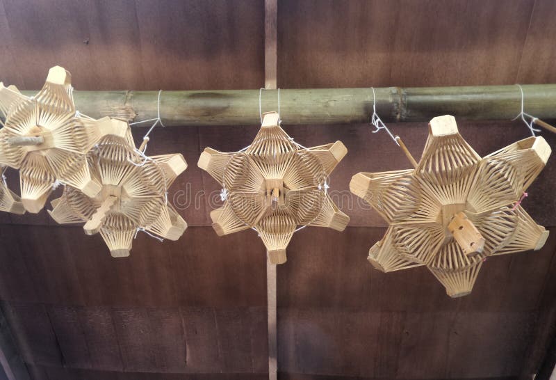 Hanging Craft Flower Made from Bamboo Basketry Stock Image - Image of ...