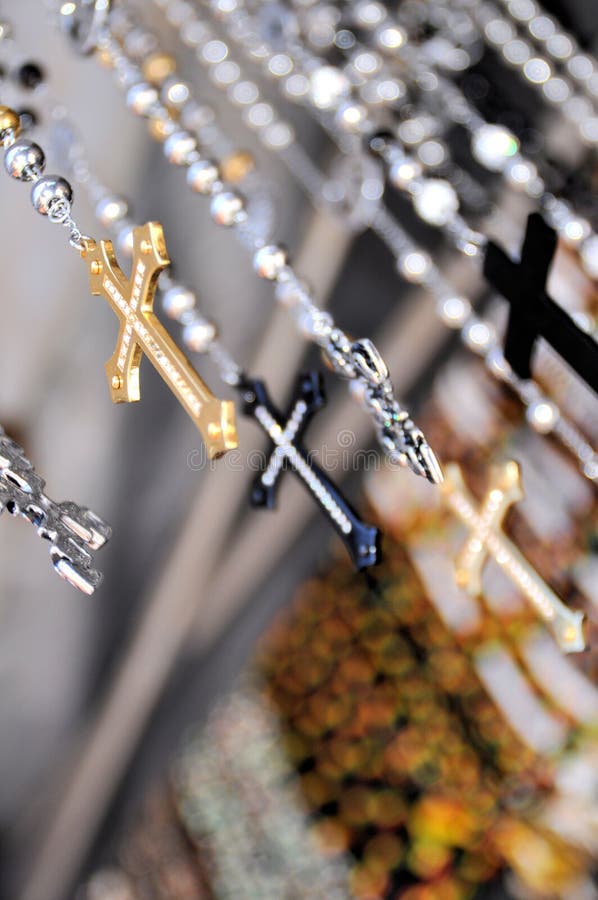 Hanging Crosses stock image. Image of cross, necklace - 23388307