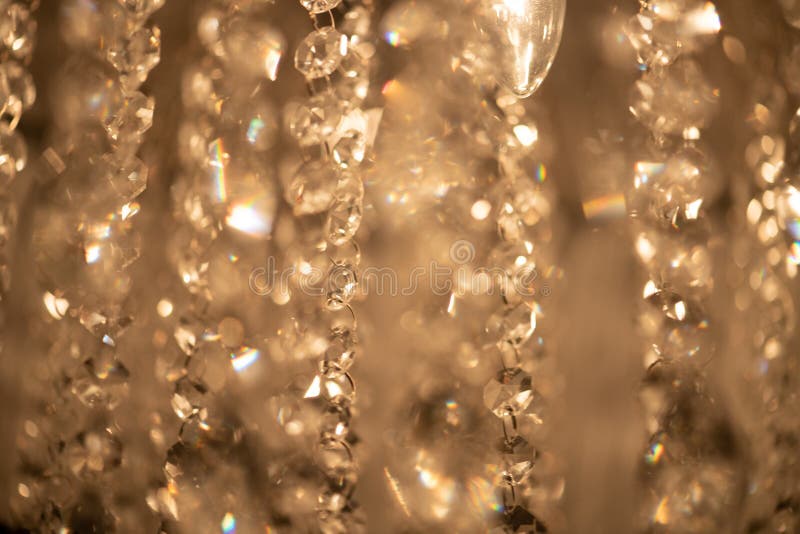 Hanging Crystals with Light Sparkling and Refracting Stock Image ...
