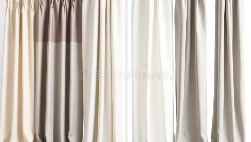 Hanging Curtains Showing Different Colors and Textures for Interior ...