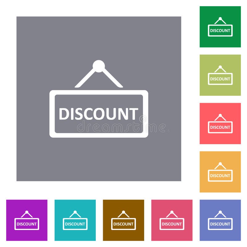 Hanging Discount Table Square Flat Icons Stock Vector - Illustration of ...