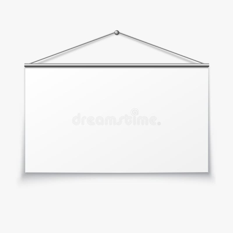 Hanging Empty Billboard or Banner. Vector Illustration Stock ...