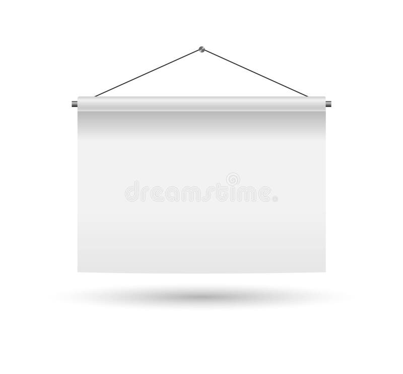 Hanging Empty Billboard or Banner. Vector Illustration. Blank Board ...