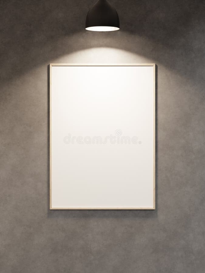 Hanging Empty Blank Frame Hanging on the Wall Stock Illustration ...