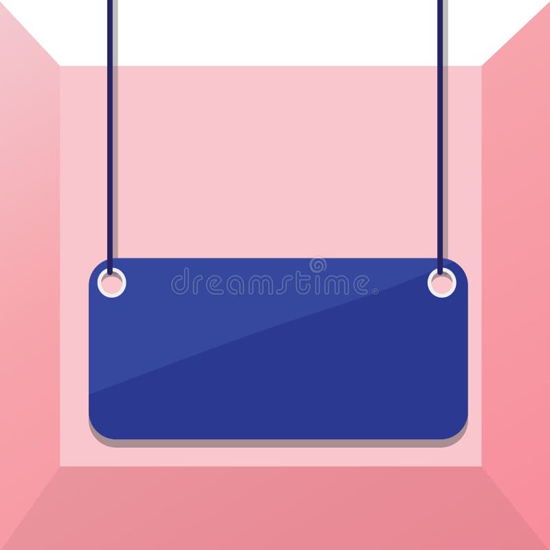 Hanging Empty Rectangle Shaped Sign on Colorful Background. Board ...