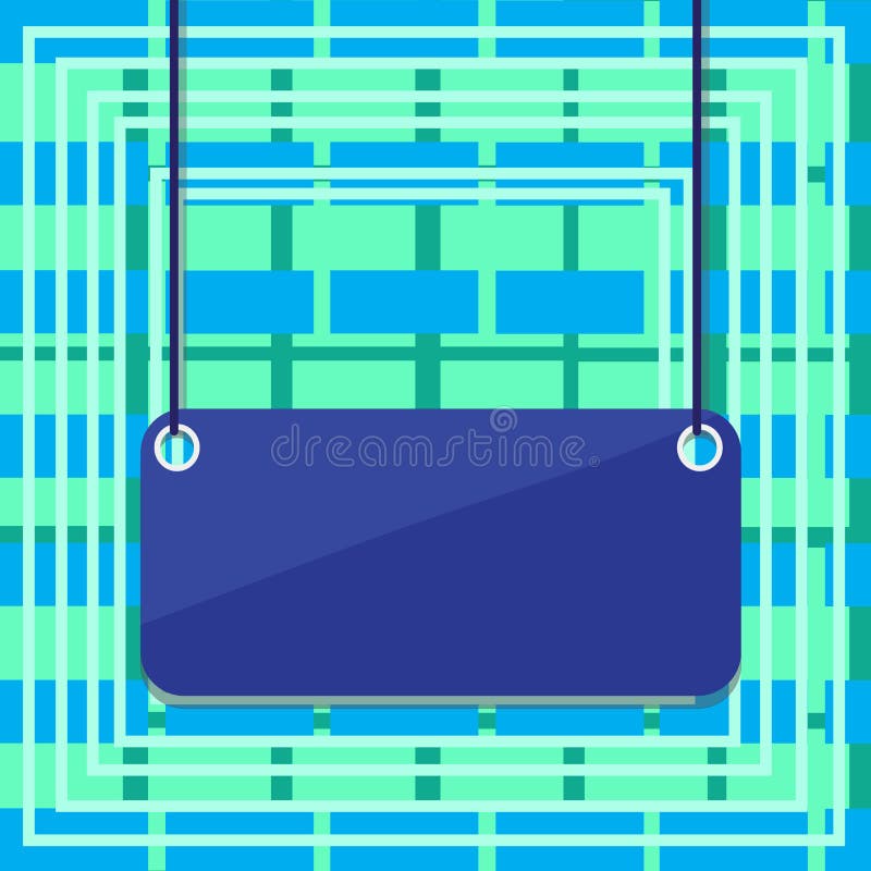Hanging Empty Rectangle Shaped Sign on Colorful Background. Board ...