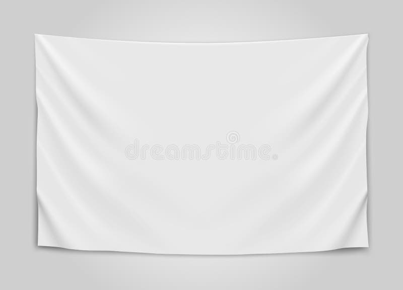 Hanging Empty White Flag. Blank Flag Concept. Stock Vector ...