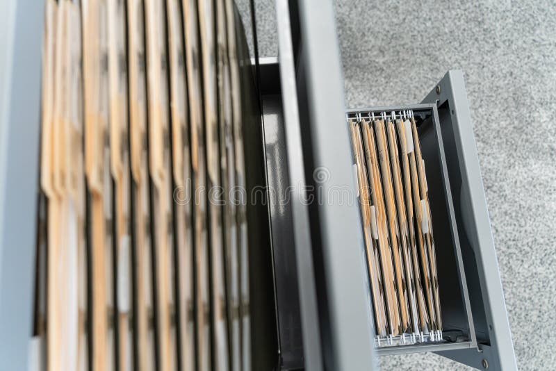 Hanging Files in Filling Cabinet with Documents Stock Image - Image of ...