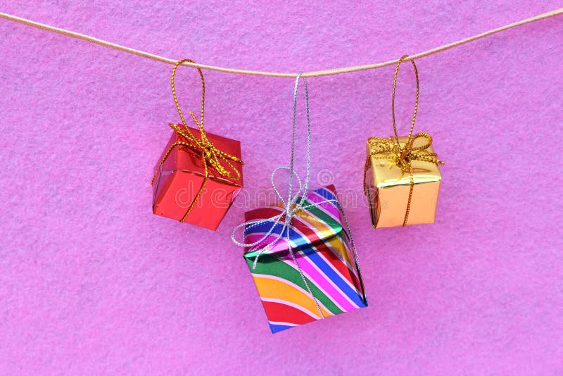 Hanging gift box stock image. Image of holiday, hang - 48153587